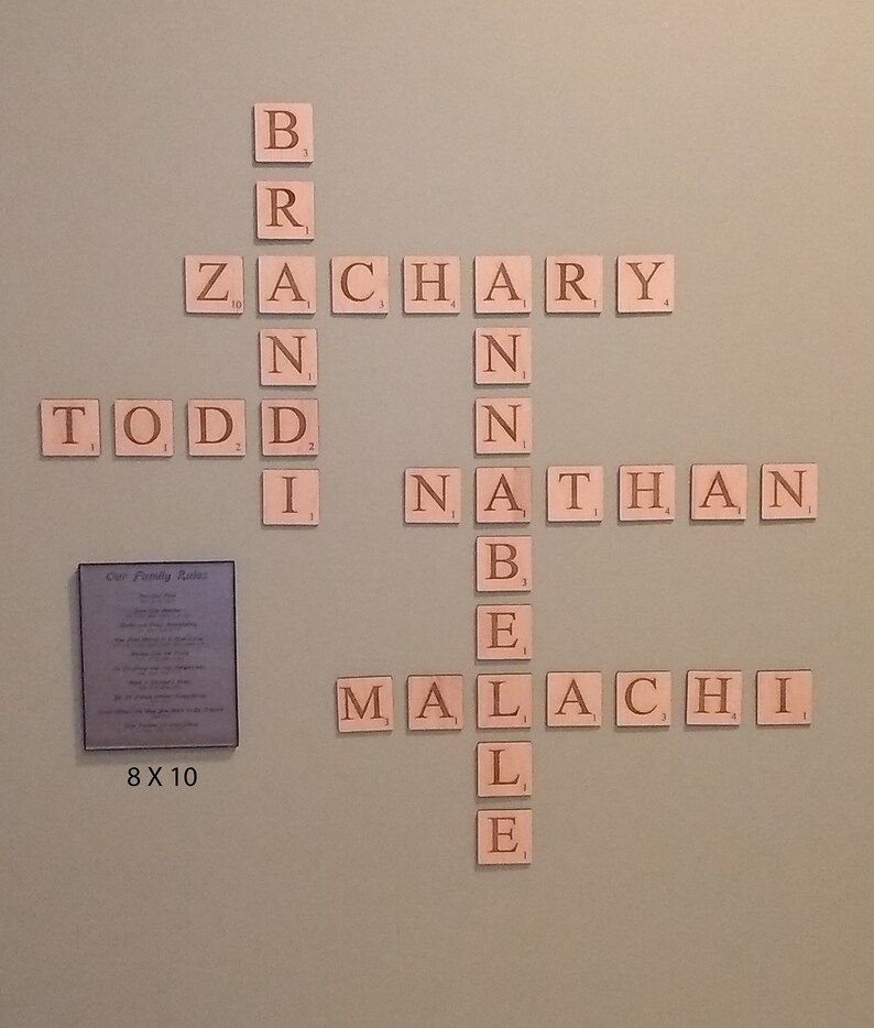 Large Scrabble Pieces, Wall Art, Large Scrabble Pieces, Custom Family ...