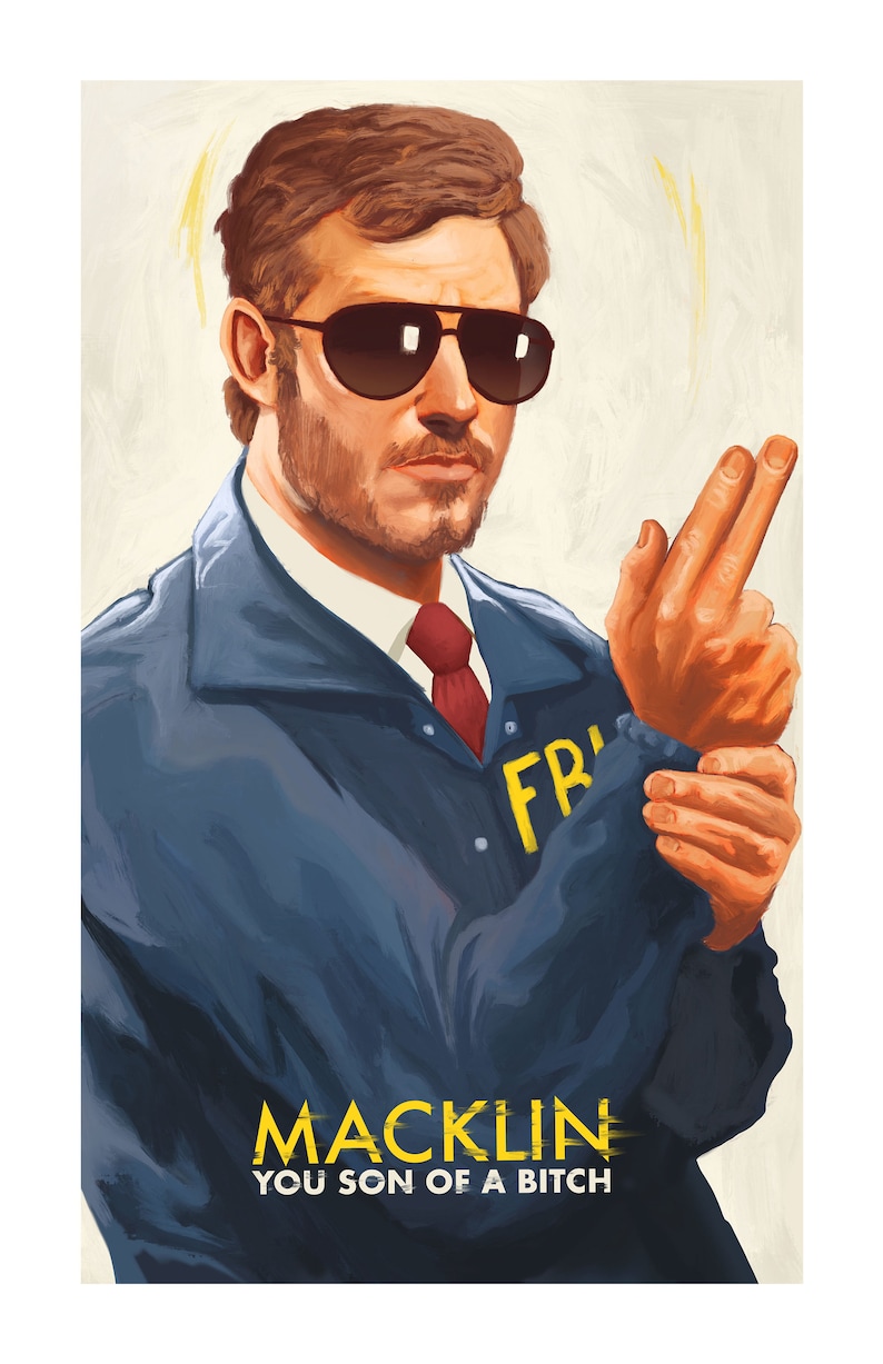 Burt Macklin Art Print Parks and Rec - Etsy