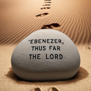 Ebenezer: Thus Far the Lord Printable Digital Artwork With Footsteps ...