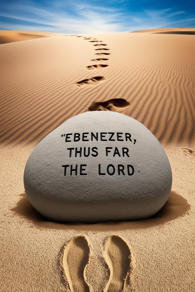 Ebenezer: Thus Far the Lord Printable Digital Artwork With Footsteps ...
