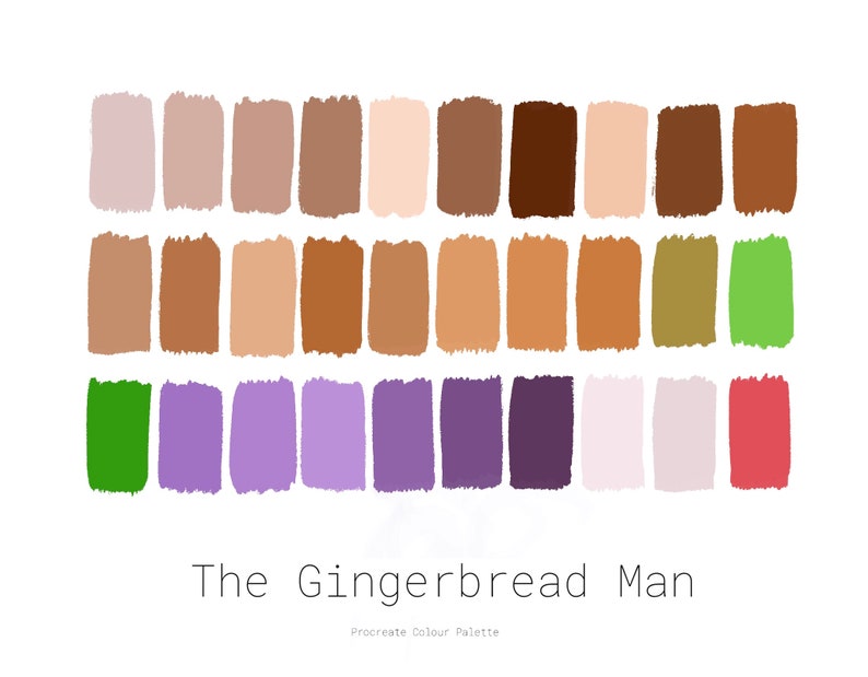 Instant Download Procreate Colour Palette the Gingerbread Man - Etsy