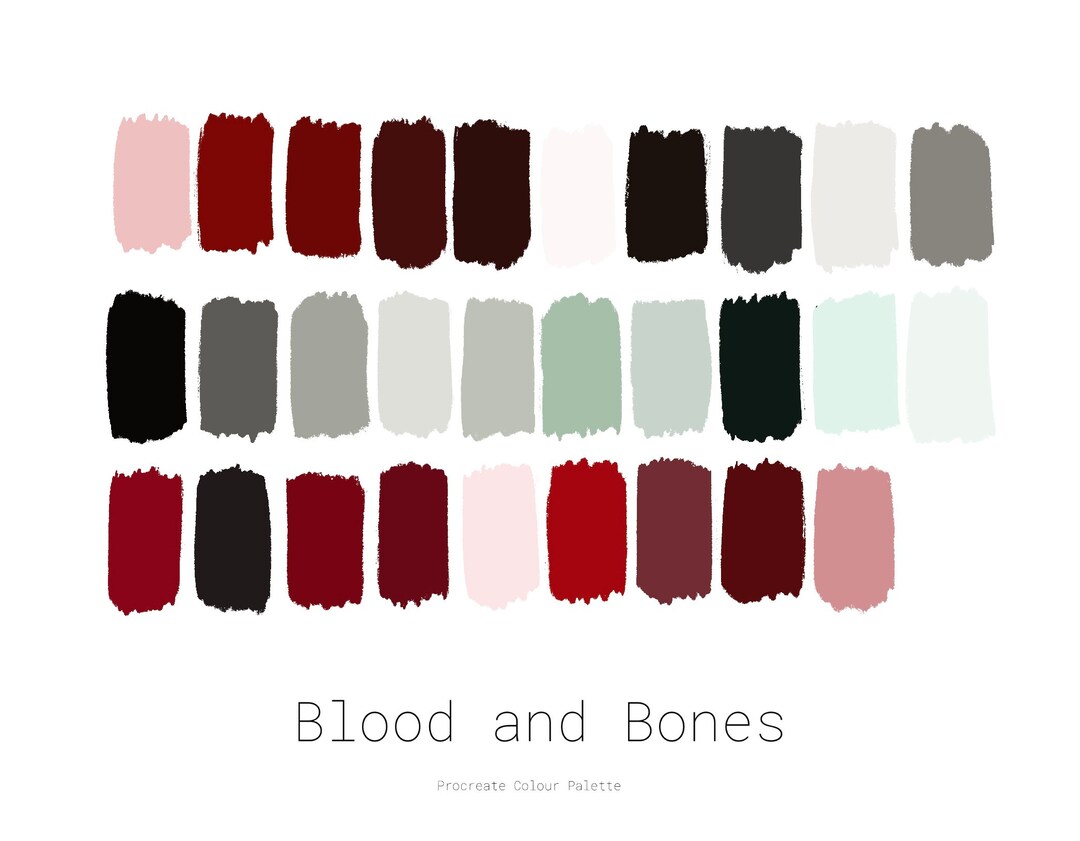 Instant Download Procreate Colour Palette Blood and Bones - Etsy