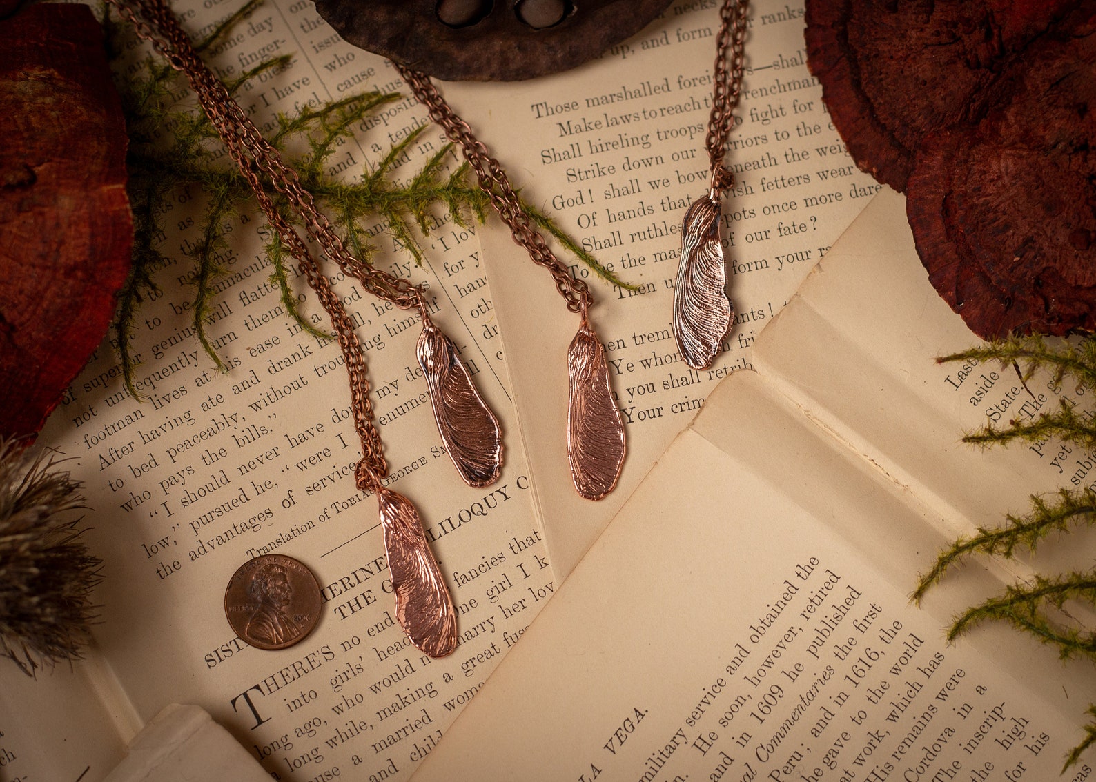 Real Maple Samara Pendant, Copper Electroformed - Seeds - Leaves - Tree ...