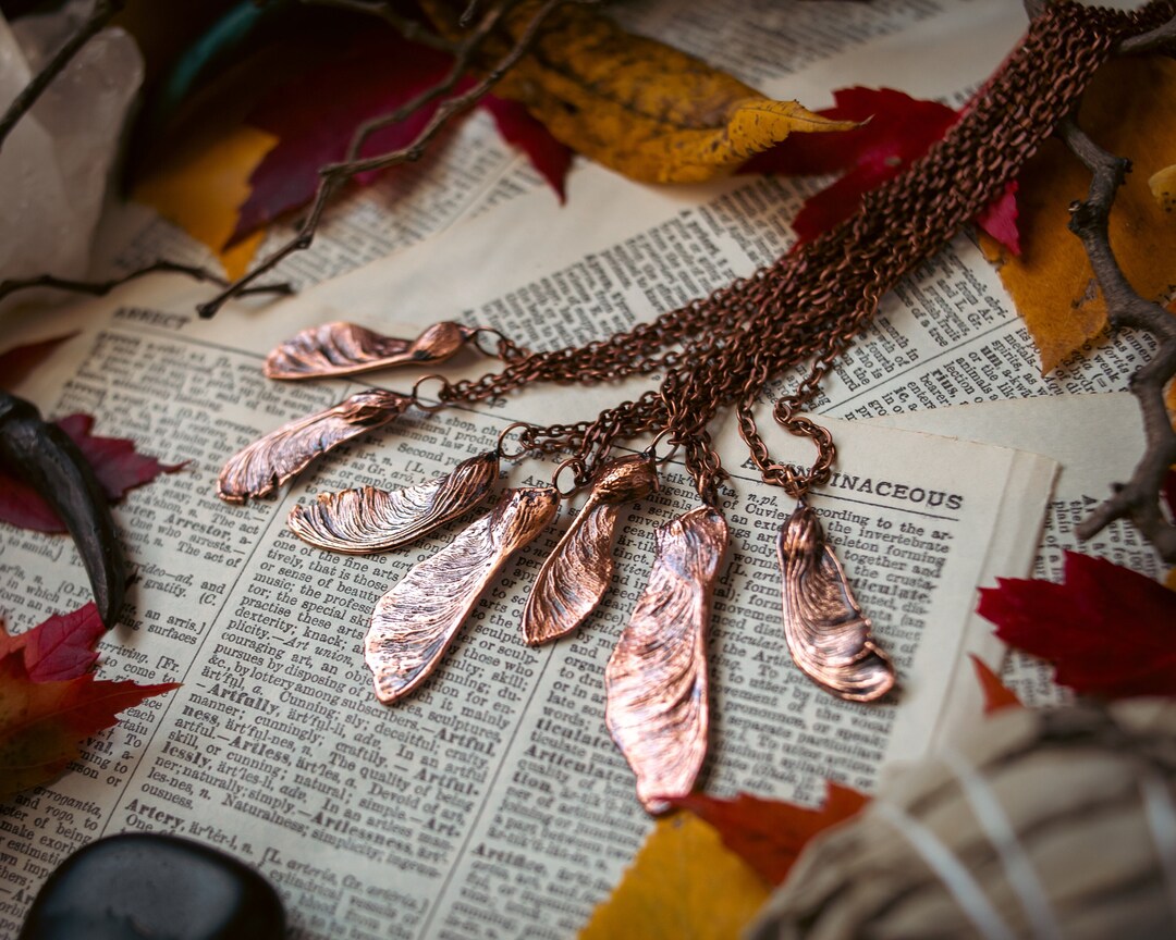 Real Maple Samara Pendant, Copper Electroformed - Seeds - Leaves - Tree ...