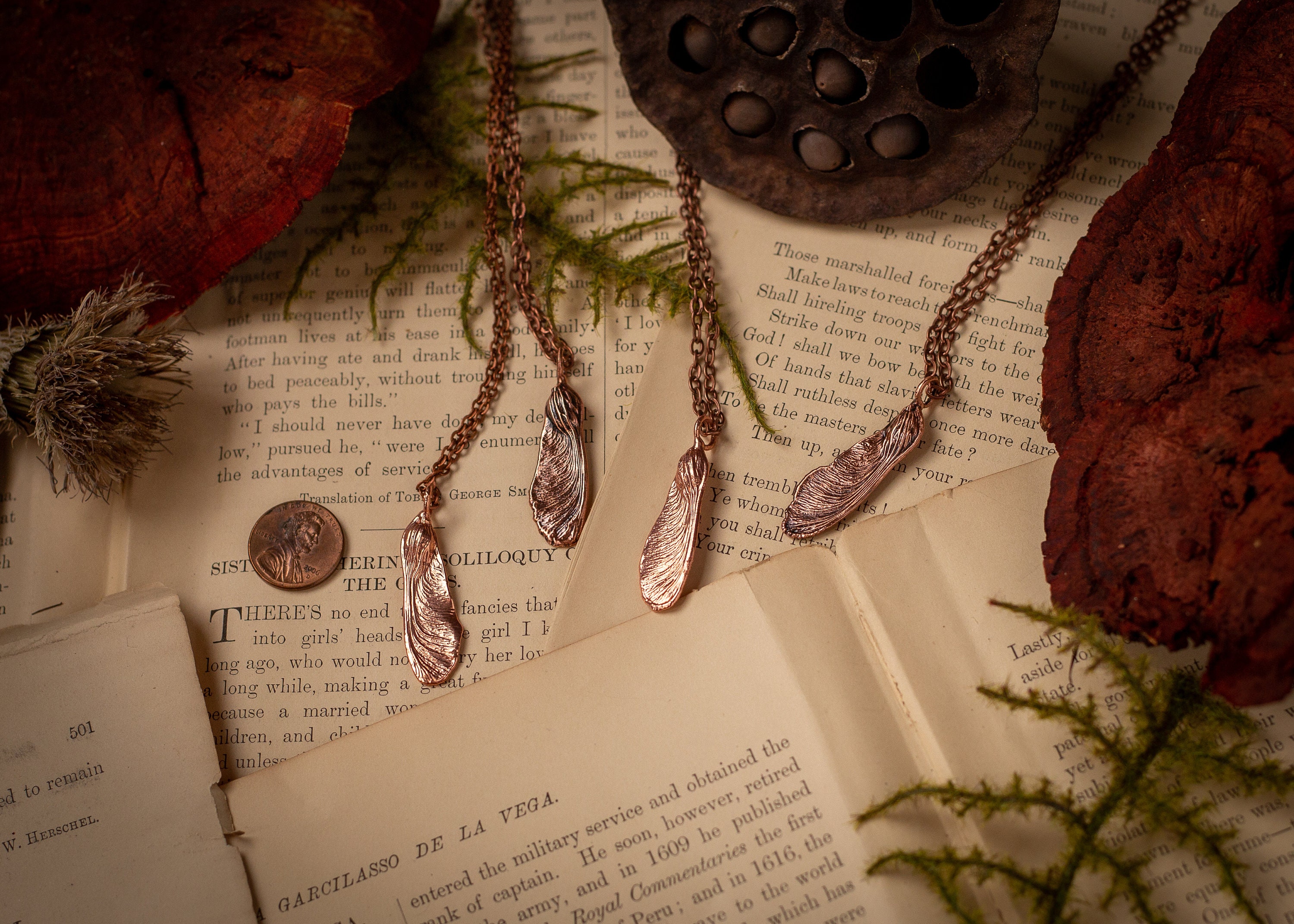 Real Maple Samara Pendant, Copper Electroformed - Seeds - Leaves - Tree ...
