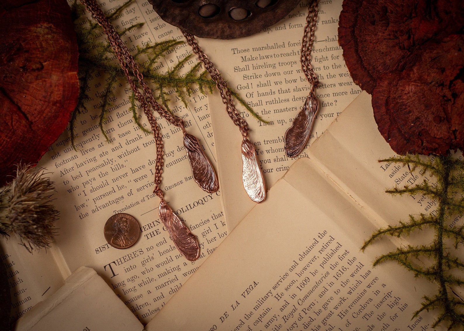 Real Maple Samara Pendant, Copper Electroformed - Seeds - Leaves - Tree ...