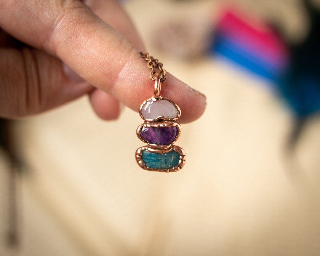 Bisexual Crystal Pride Flag Necklace - LGBTQIA+ - Gender - Identity ...