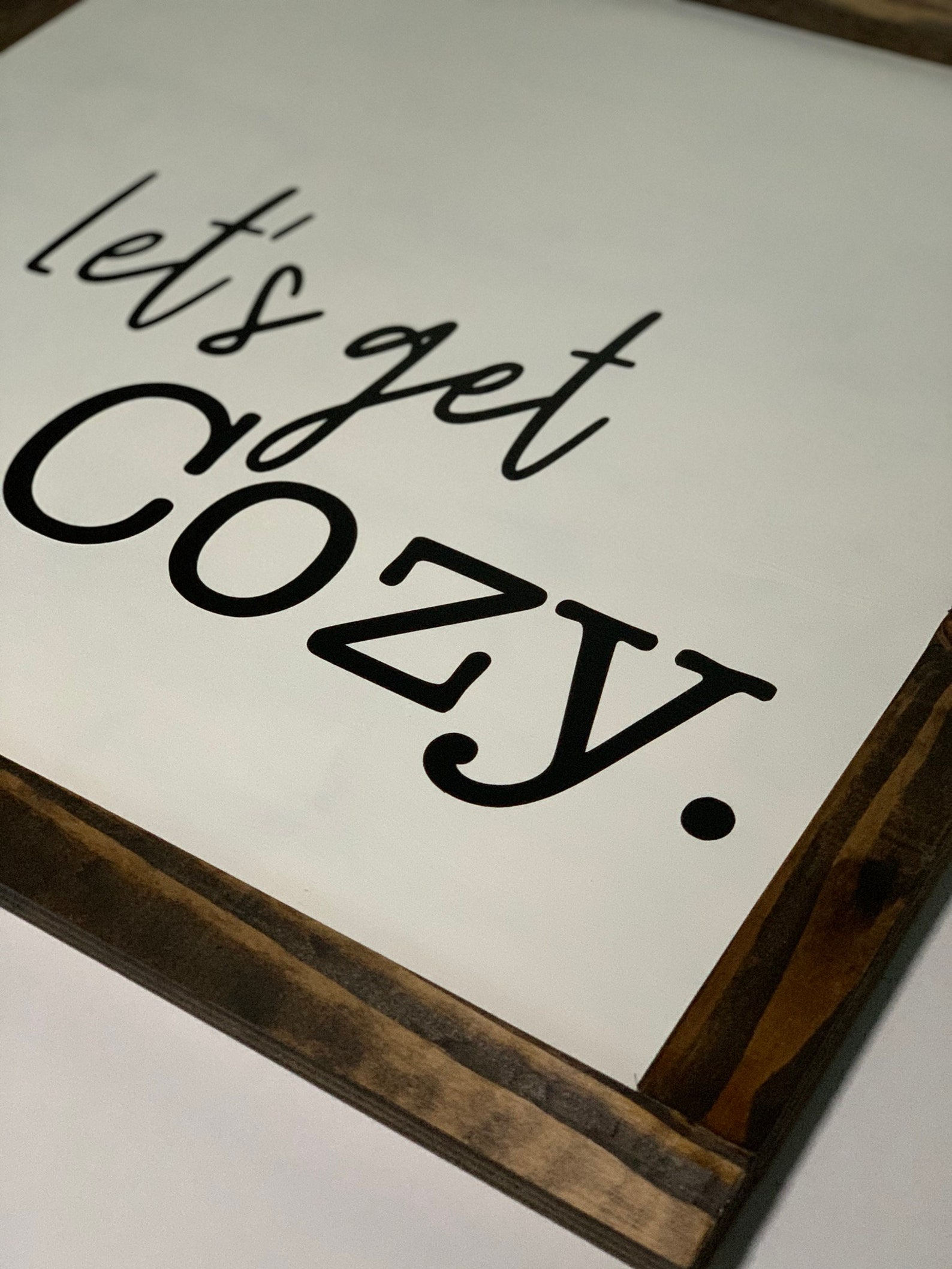 Lets Get Cozy Sign, Living Room Decor, Bedroom Decor, Wood Sign, Wall ...