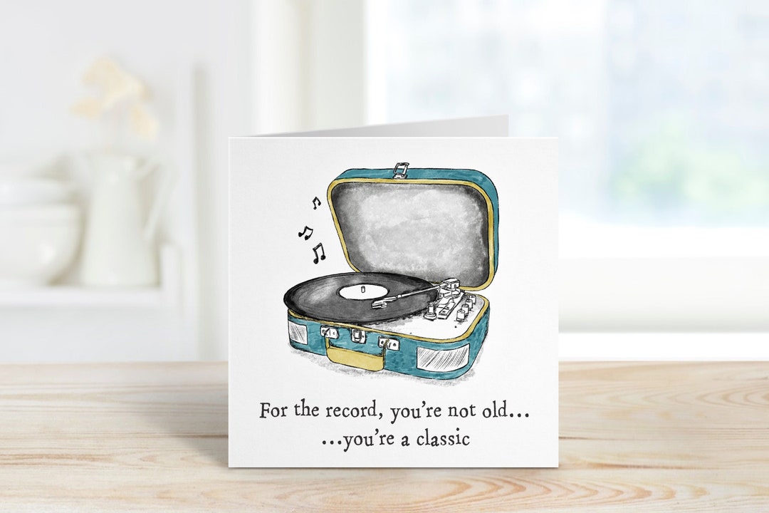 Record Player Birthday Card Vinyl Player Birthday Card - Etsy