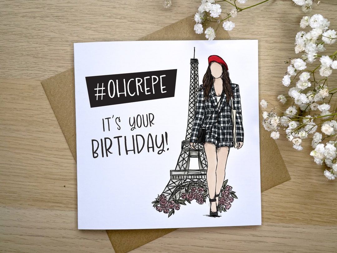 Emily in Paris Birthday Card, Emily in Paris Fashion Birthday Card ...
