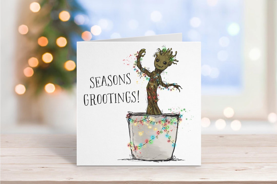 Seasons Grootings Christmas Card, Funny Christmas Card, GOTG, Guardians ...