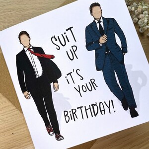 Suits TV Series Birthday Card, Suit up It's Your Birthday, Cards for ...
