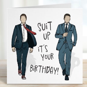 Suits TV Series Birthday Card, Suit up It's Your Birthday, Cards for Him, TV Series Suits Card ...