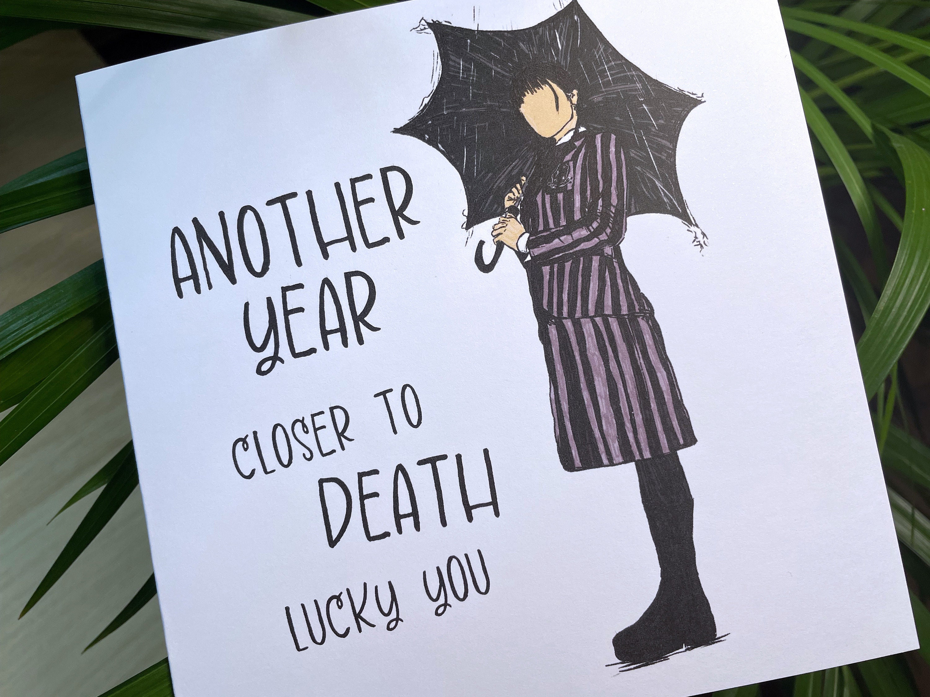 Wednesday Addams Birthday Card Wednesday Addams Family - Etsy UK