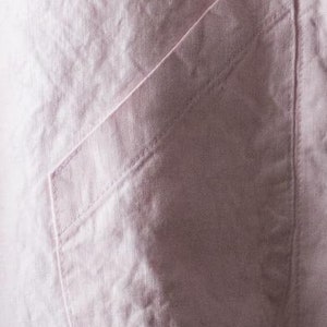 Washed Pink Linen Vitamin Jacket, Pale Pink Linen Lapel Jacket With ...