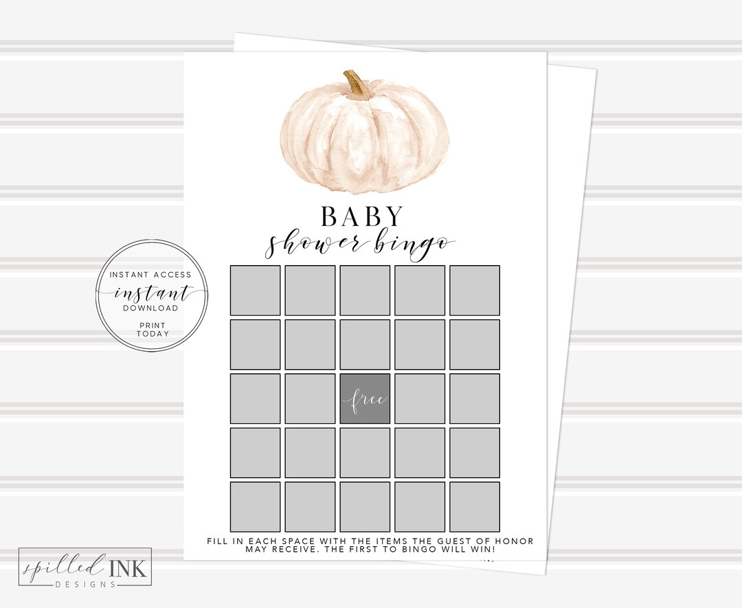 Baby Bingo Baby Shower Game Fall Pumpkin Games for Baby - Etsy