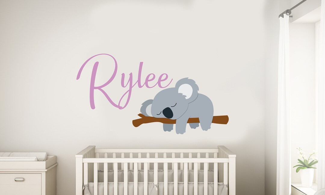 Custom Name Koala Nursery Wall Decal – Removable Kids Room Decor - Etsy