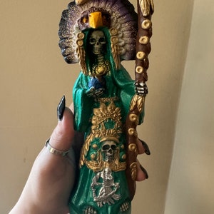 8” Aztec Santa Muerte Statue Loaded - Etsy