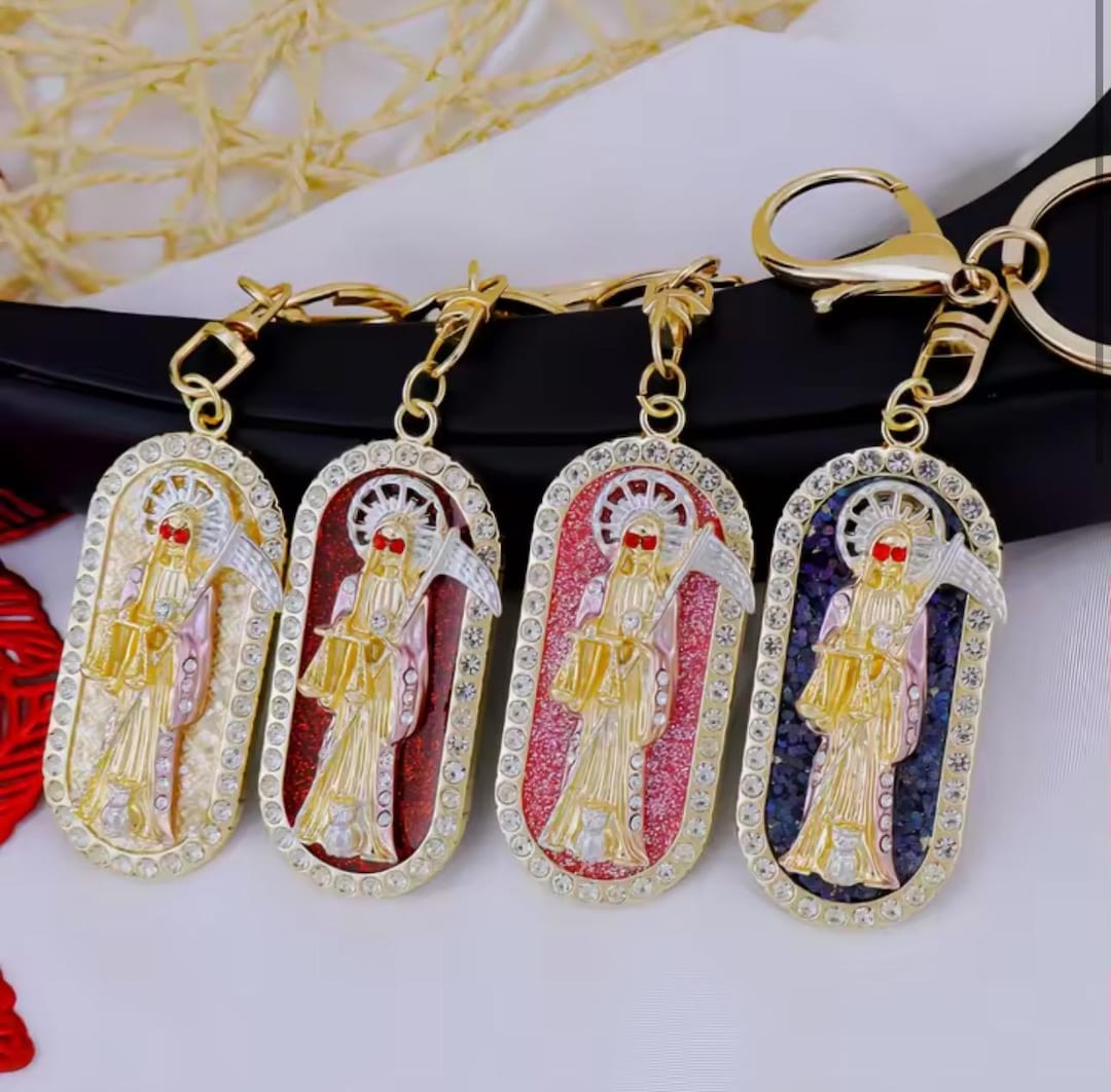 Santa Muerte Keychain - Etsy