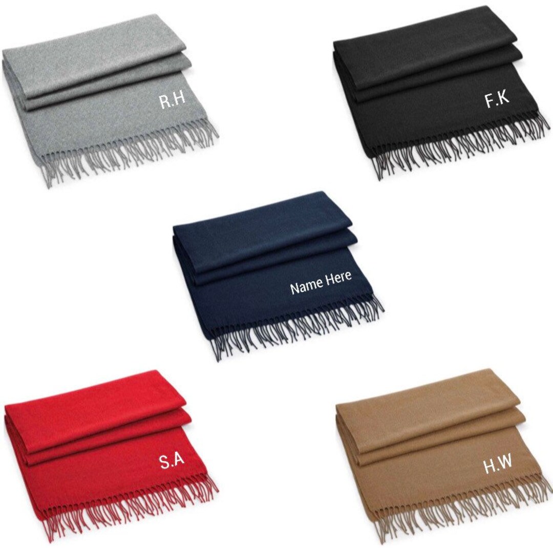 Personalised Name or Initial Scarf Winter Warmer - Etsy UK