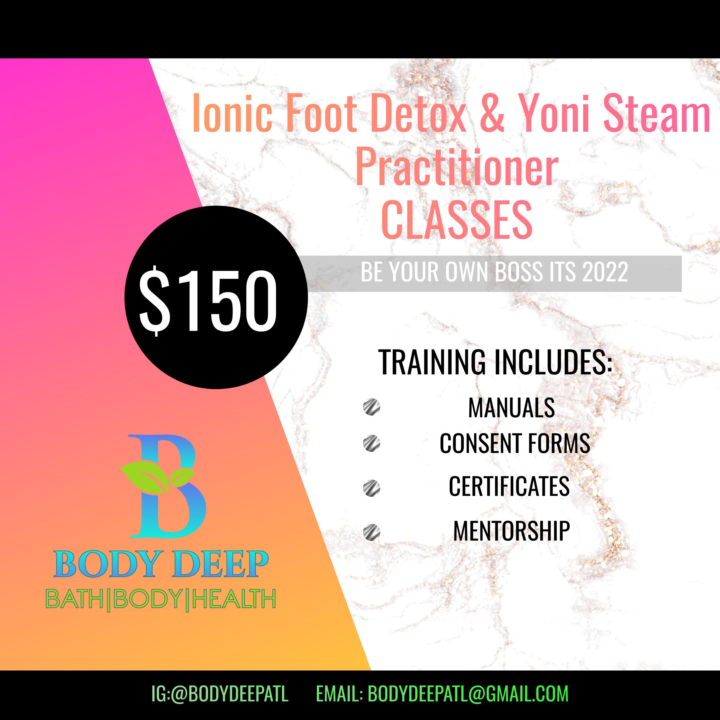 Ionic Foot Detox Class, Yoni Steam Class, Training, E-course, Class ...