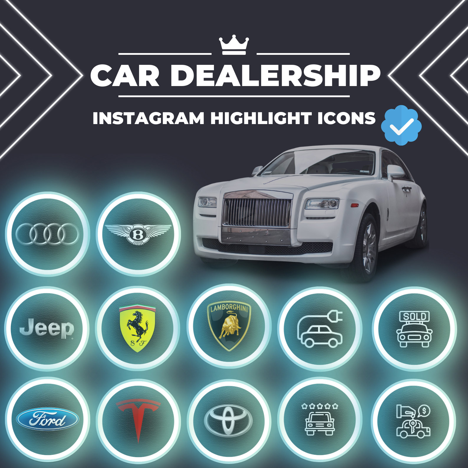 Automotive Instagram Highlight Covers: Luxury Car Icons (PDF) - Etsy