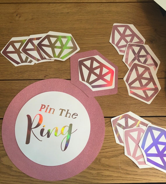 Pin the Ring Bachelorette Party Game Bling Ring Party | Etsy