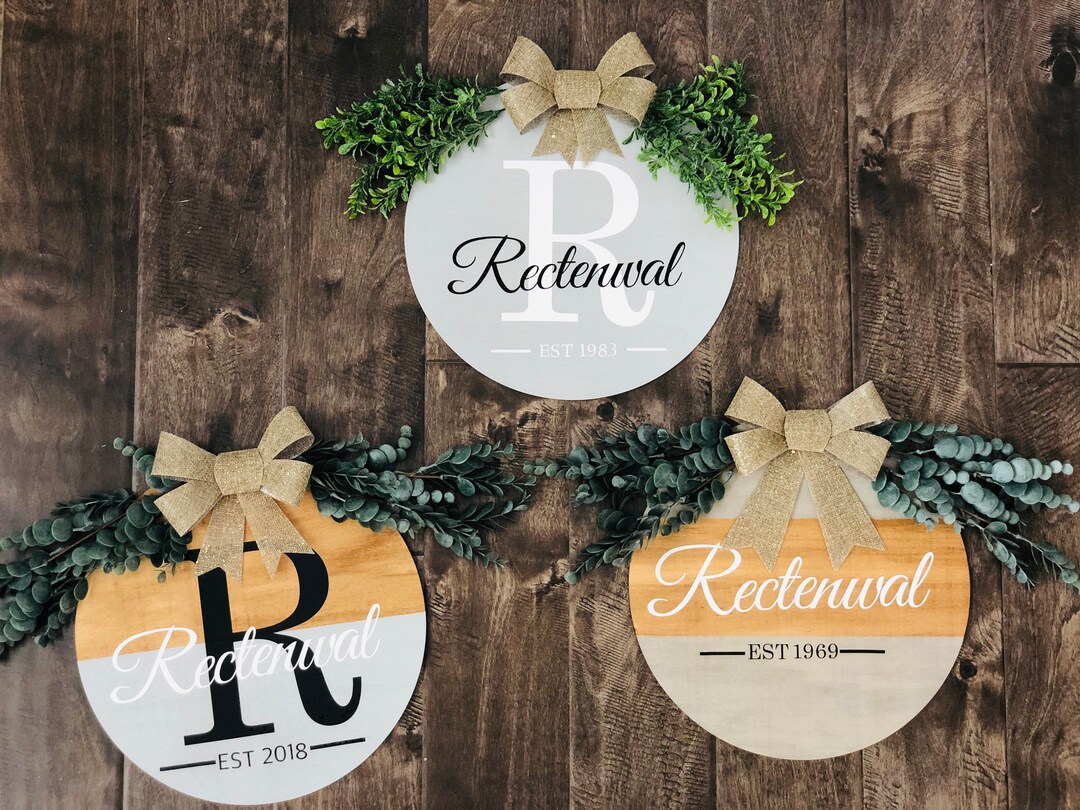Personalized Last Name Front Door Wreath - Etsy