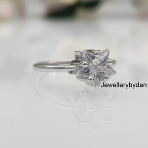 Star Shape Engagement Ring, 1.25 Ct Star Cut Simulated Diamond Ring ...