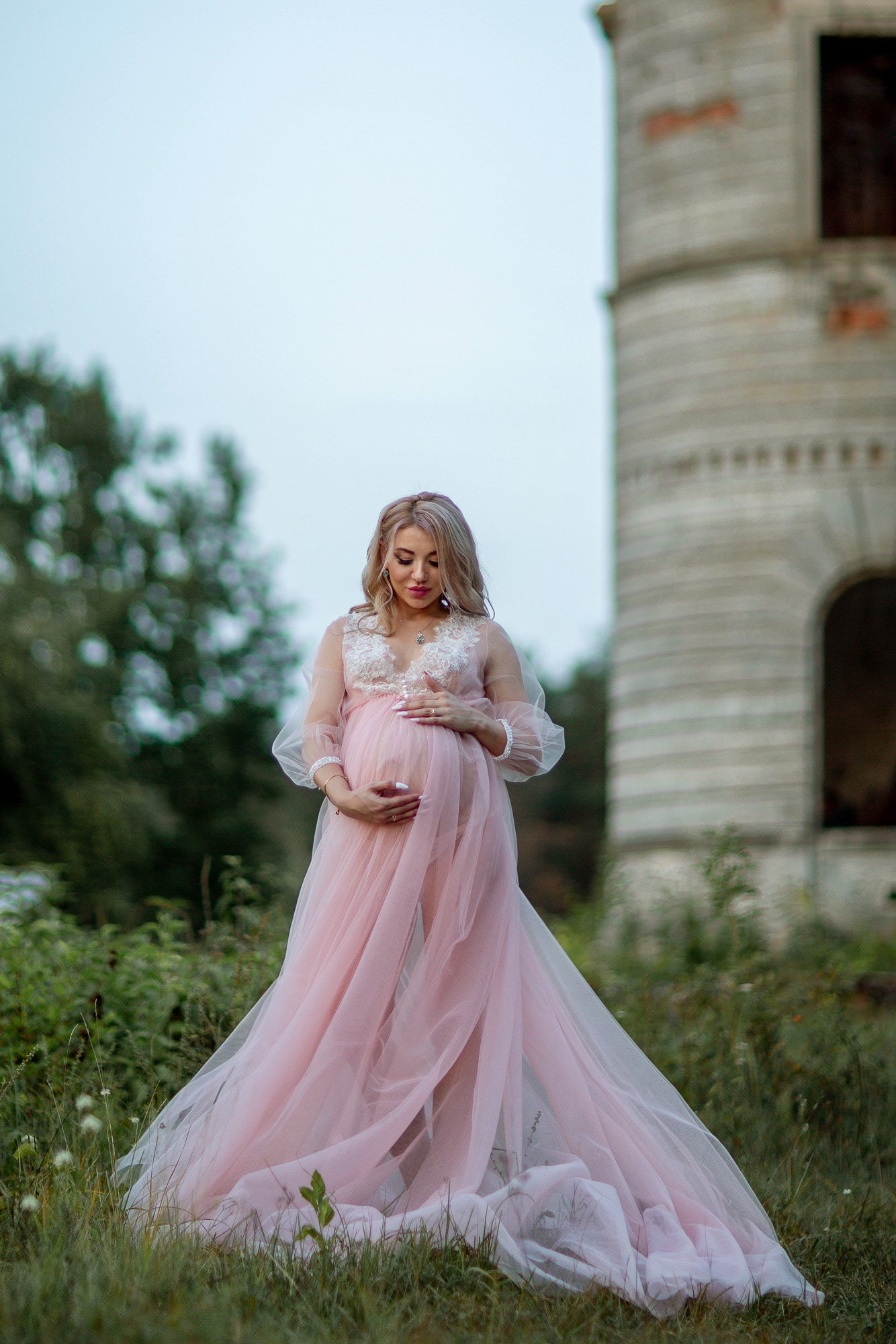Peignoir Boudoir Lingerie Maternity Gown. Pregnancy Photo | Etsy