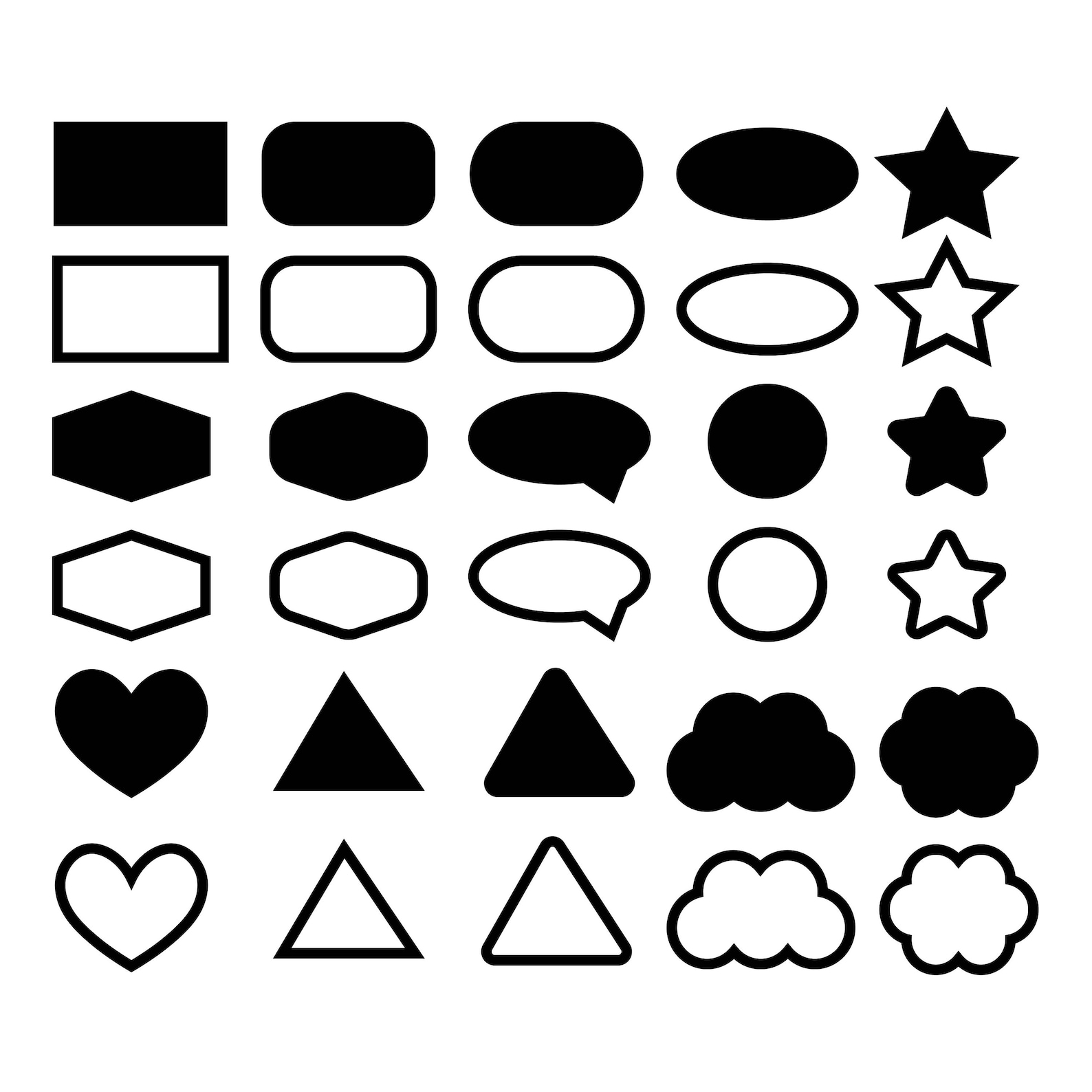 Basic Shape Bundle SVG, SVG Shapes, Instant Download, SVG Shapes ...