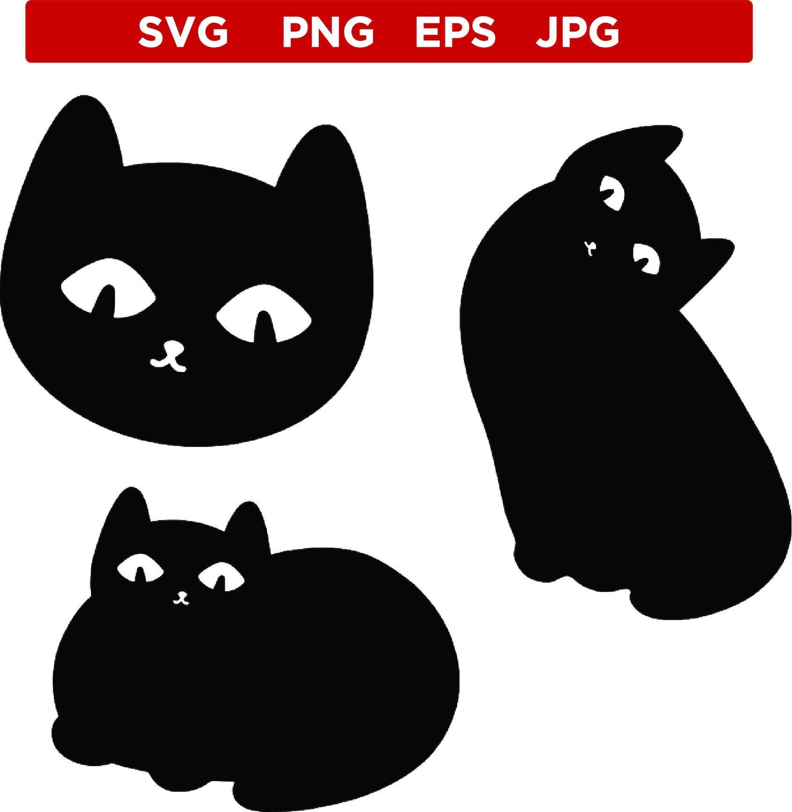 Black Cats SVG Bundle, Cute Cat Svg, Cat Png, Black Cats, Digital ...