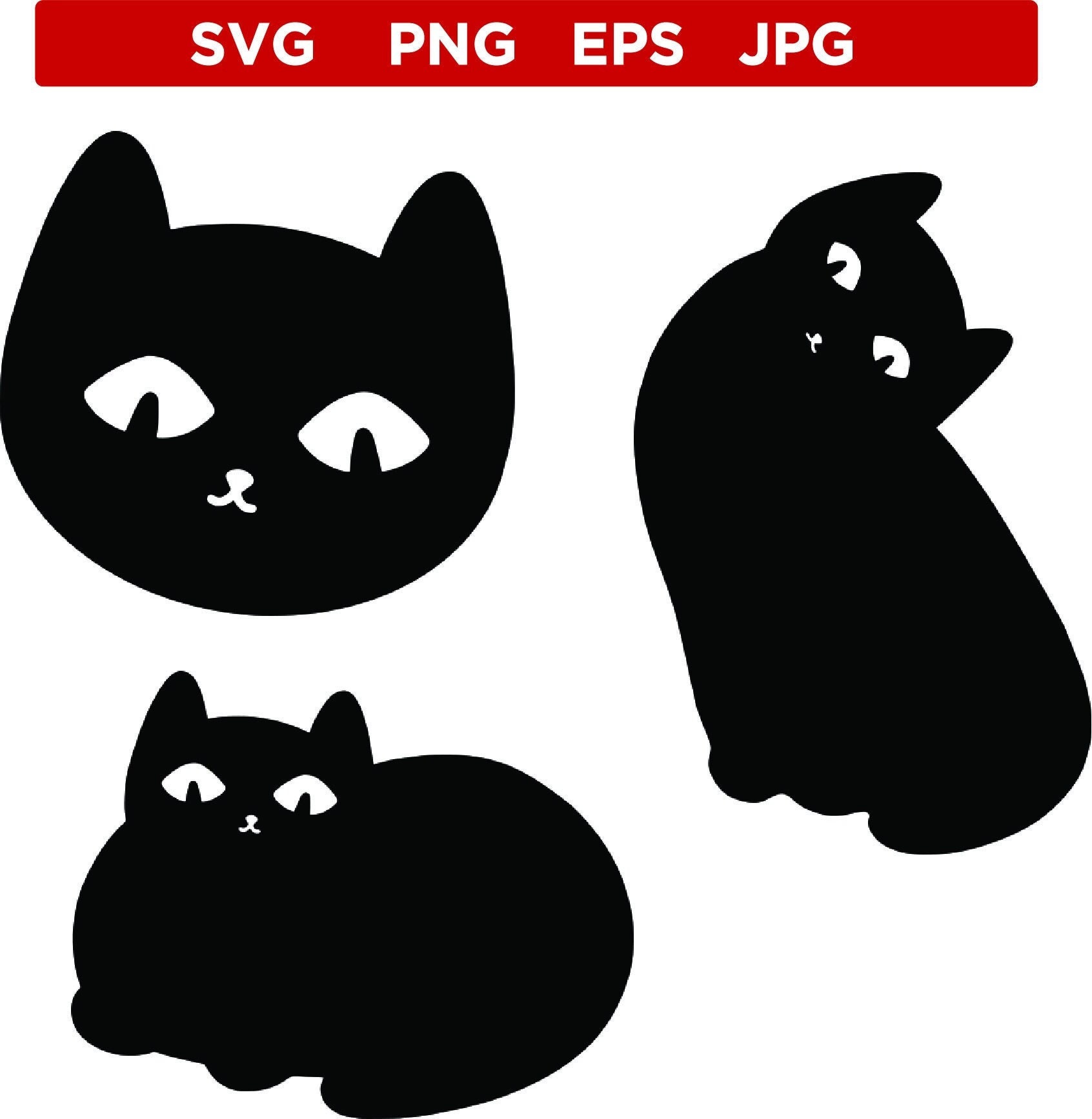 Black Cats SVG Bundle, Cute Cat Svg, Cat Png, Black Cats, Digital ...