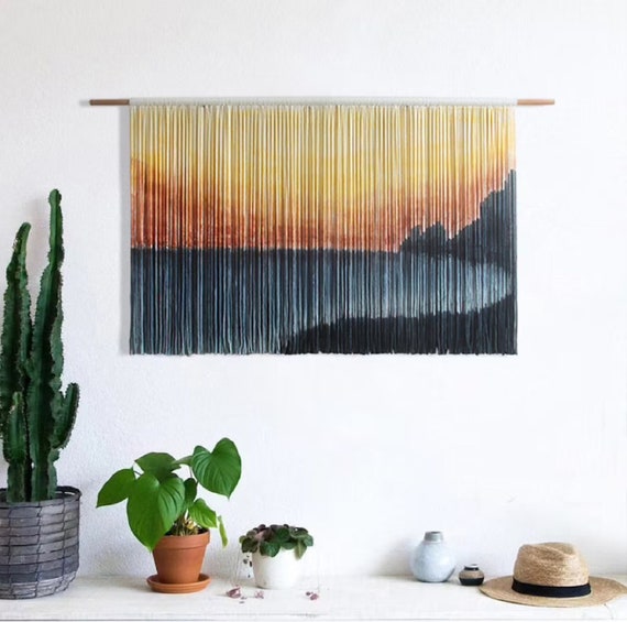 Large Macrame Wall Hanging Large Beach Sunrise Wall Decor | Etsy