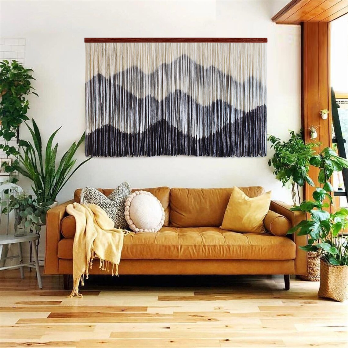 Mountain Macrame Wall Hanging Dyed Macrame Art Handmade - Etsy