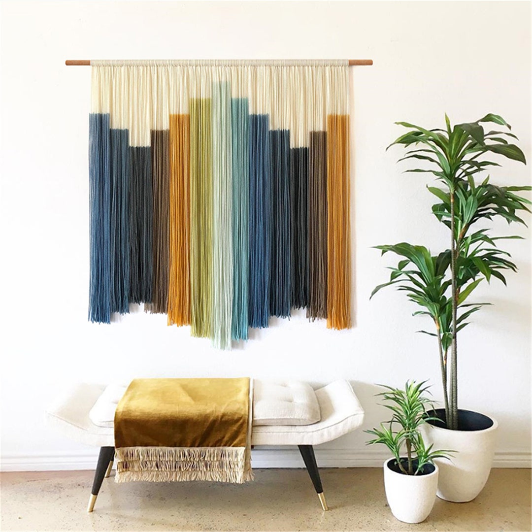 Colorful Macrame Wall Hanging, Dyed Wall Tapestry, Woven Wall Hanging ...