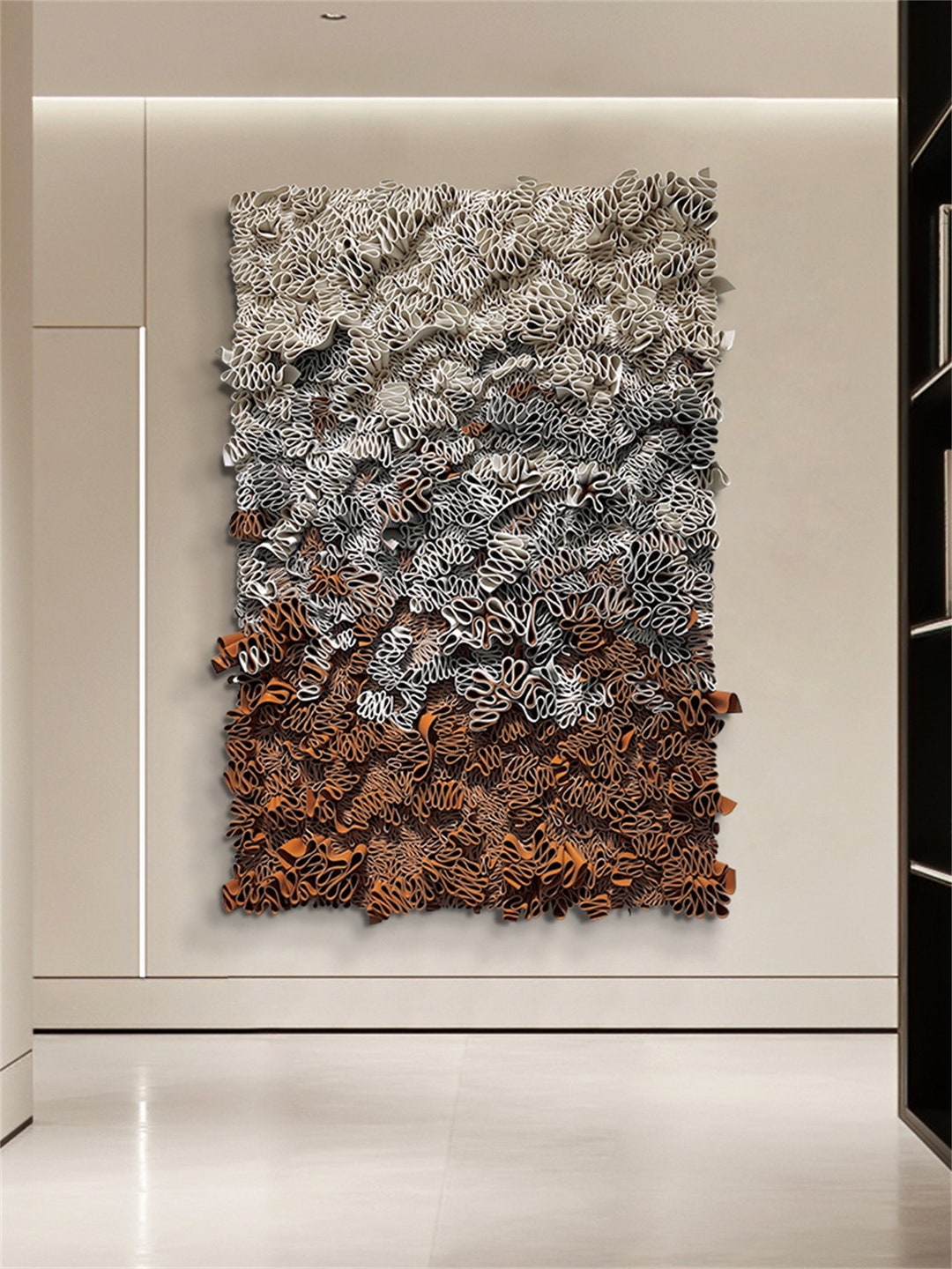 Leather Wall Decor Modern 3D Leather Wall Art Minimalist Decoration ...