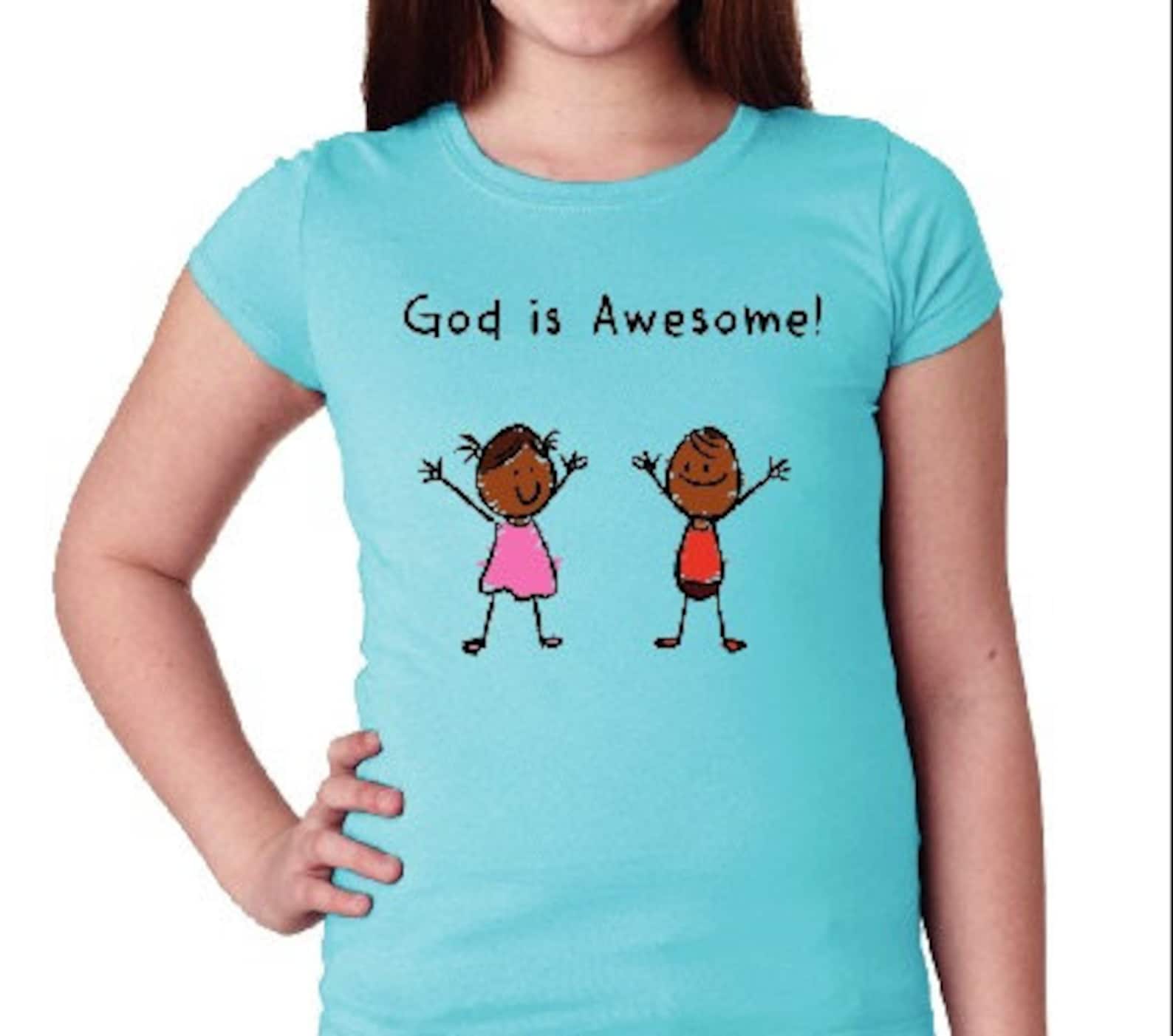 Girl's God is Awesome T-shirt - Etsy