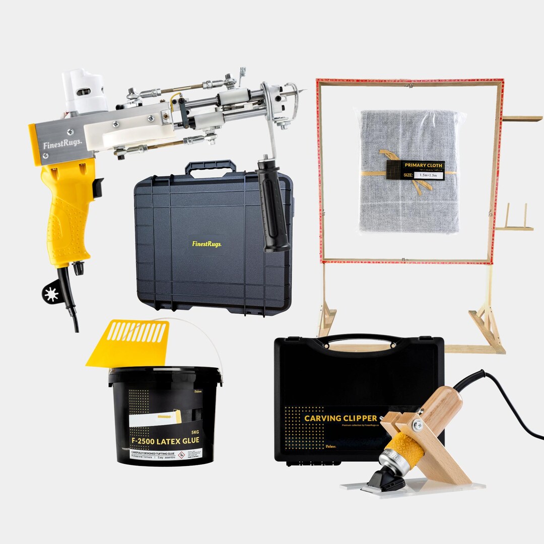 Tufting Gun Starter Kit Includes Tufting Frame, Cloth, Glue & AK-DUO ...