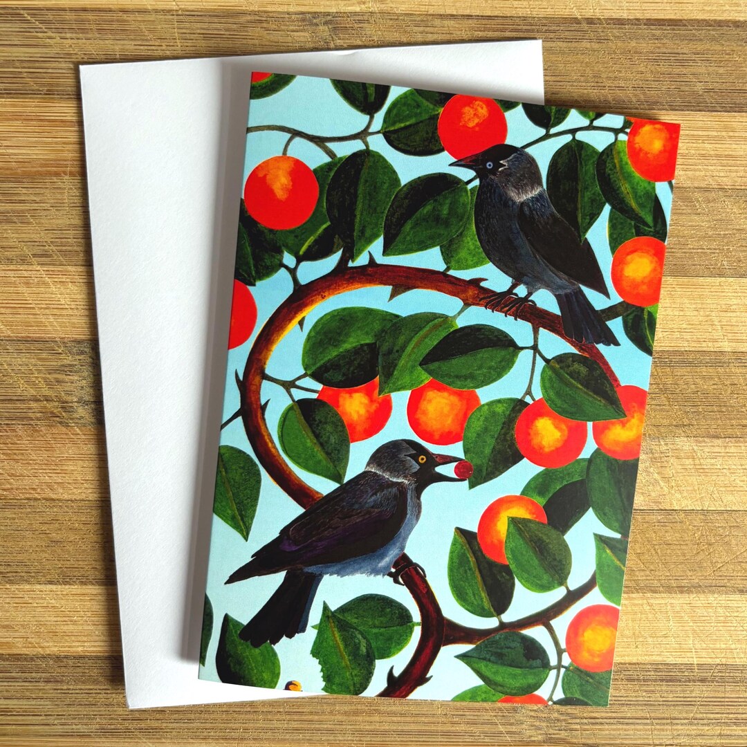 Jackdaws Card - A6 Greetings Card; Artist's Painting of Jackdaws and ...