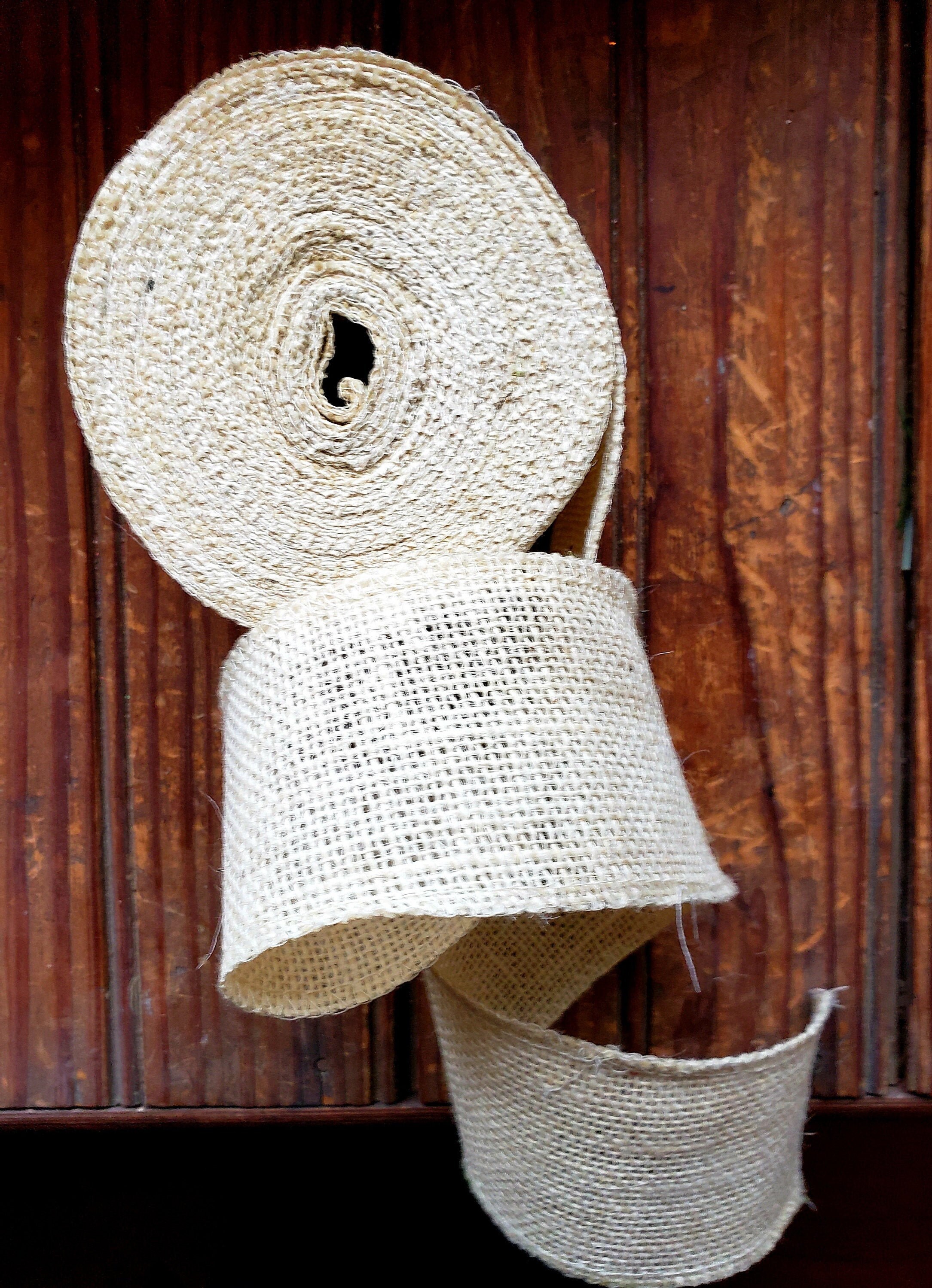 Ivory/fine jute/burlap ribbon/made in Bangladesh/2.5 inches | Etsy
