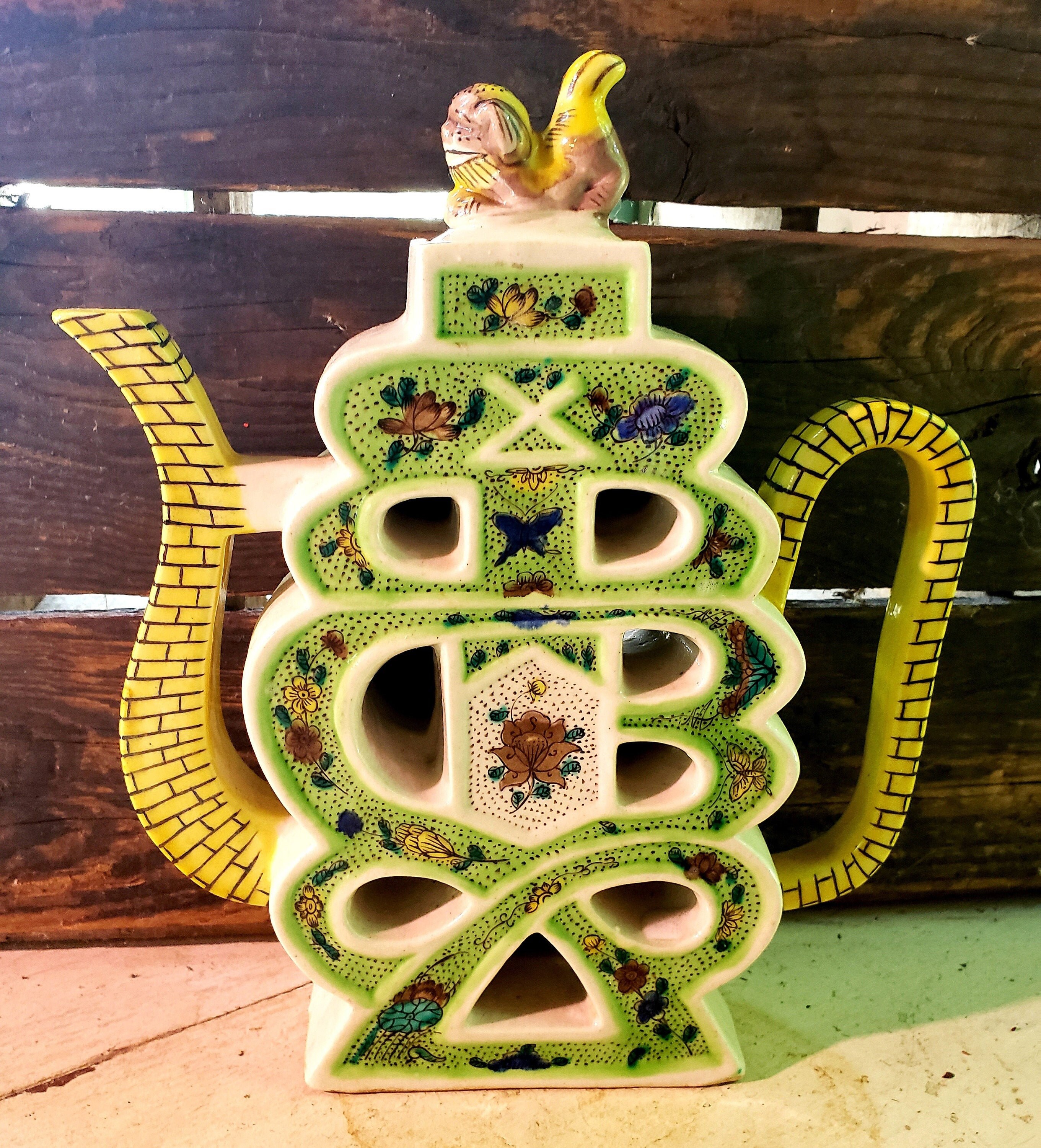 Hand Painted/puzzle Teapot/ Chinese Ceramic/circa - Etsy UK