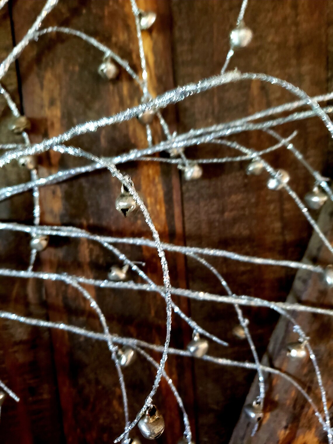 Silver/glitter/christmas Pick/spray/silver Jingle Bells/floral - Etsy