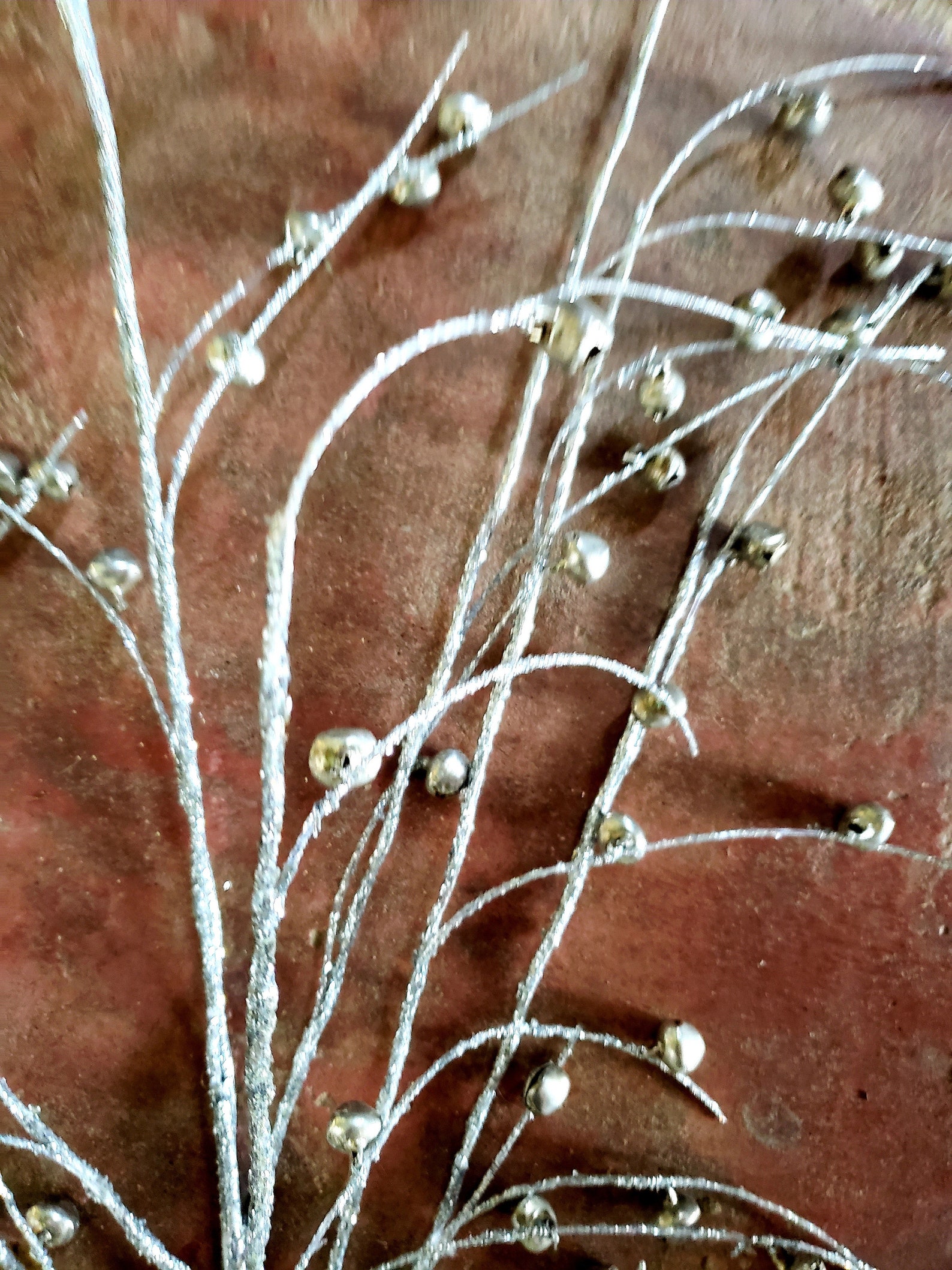 Silver/glitter/christmas Pick/spray/silver Jingle Bells/floral - Etsy