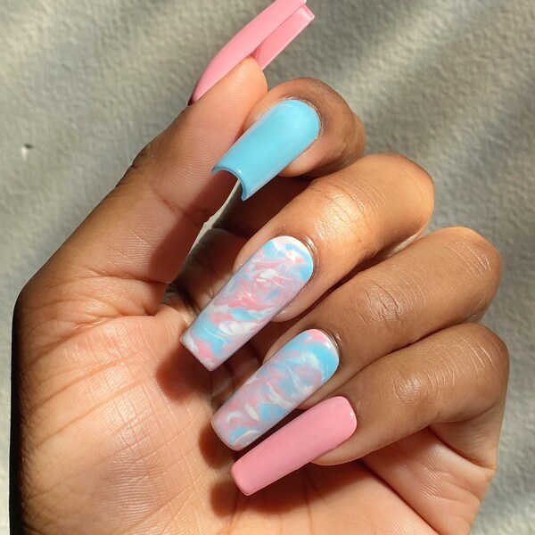 Cotton Candy Nails - Etsy
