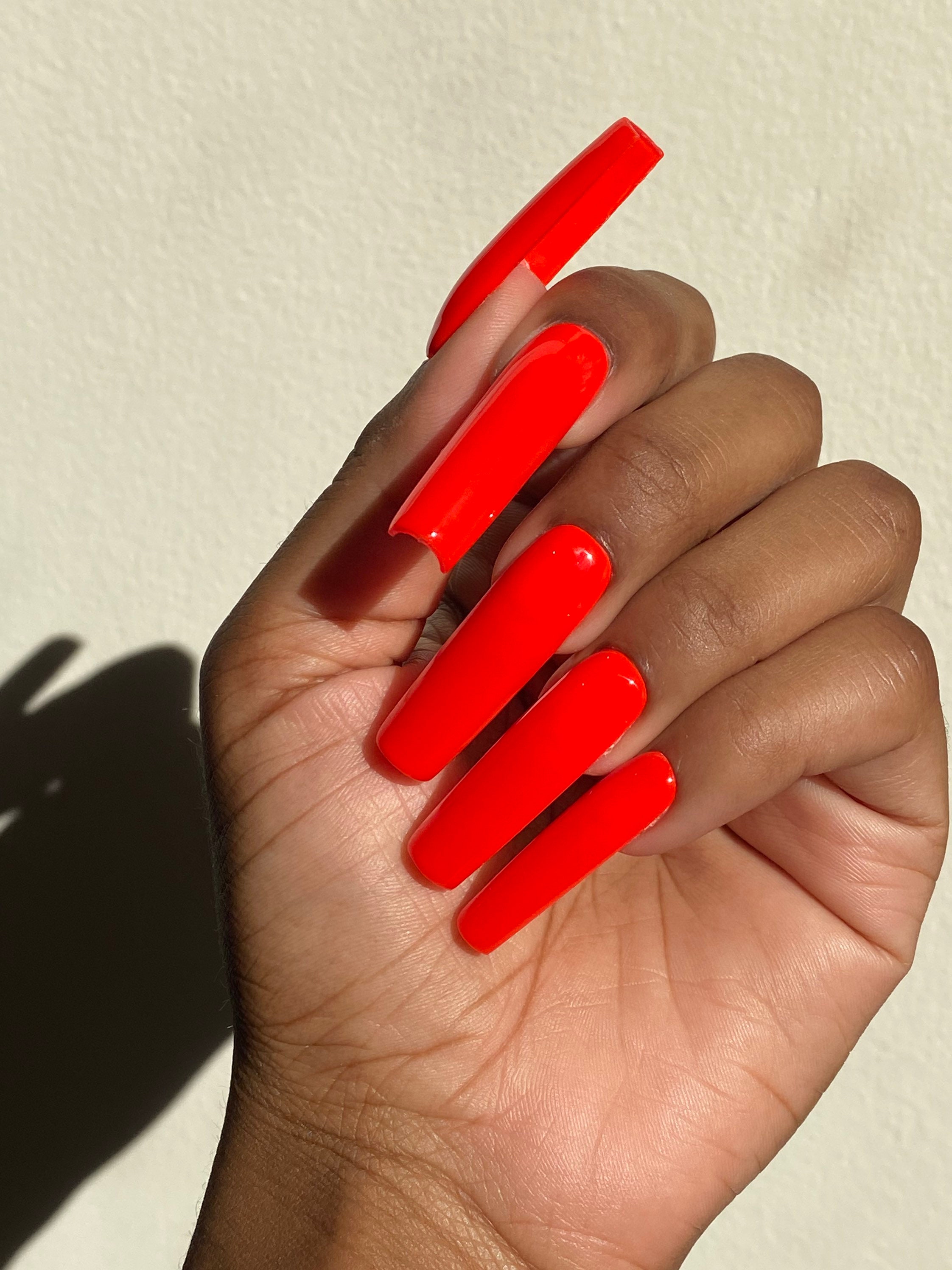 Neon Red Nail Polish