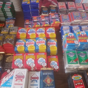 Old Baseball Cards Unopened Packs From Wax Box - Vintage 100 Card Lot ...