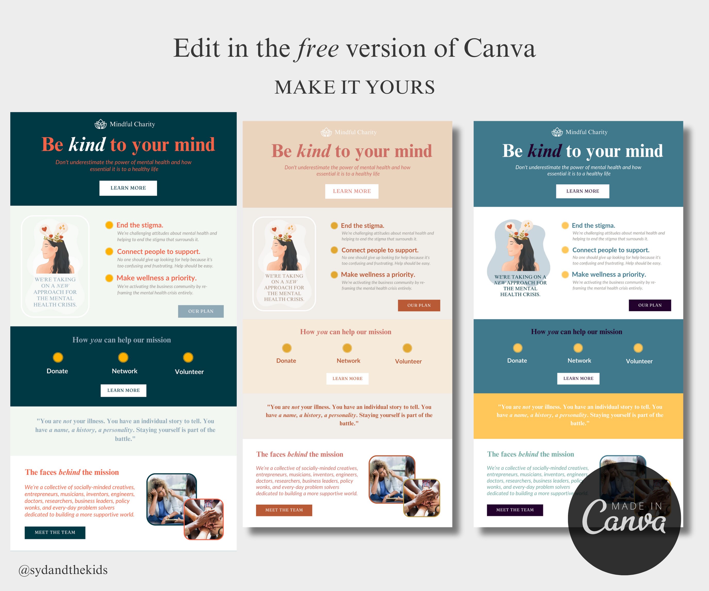 Newsletter Email Template Pack for Canva - Fundraiser Templates for ...