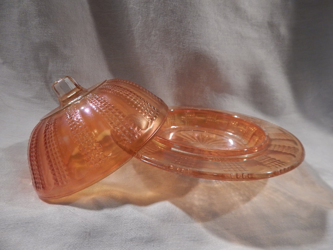 1920's Marigold Carnival Glass Butter Dish - Etsy