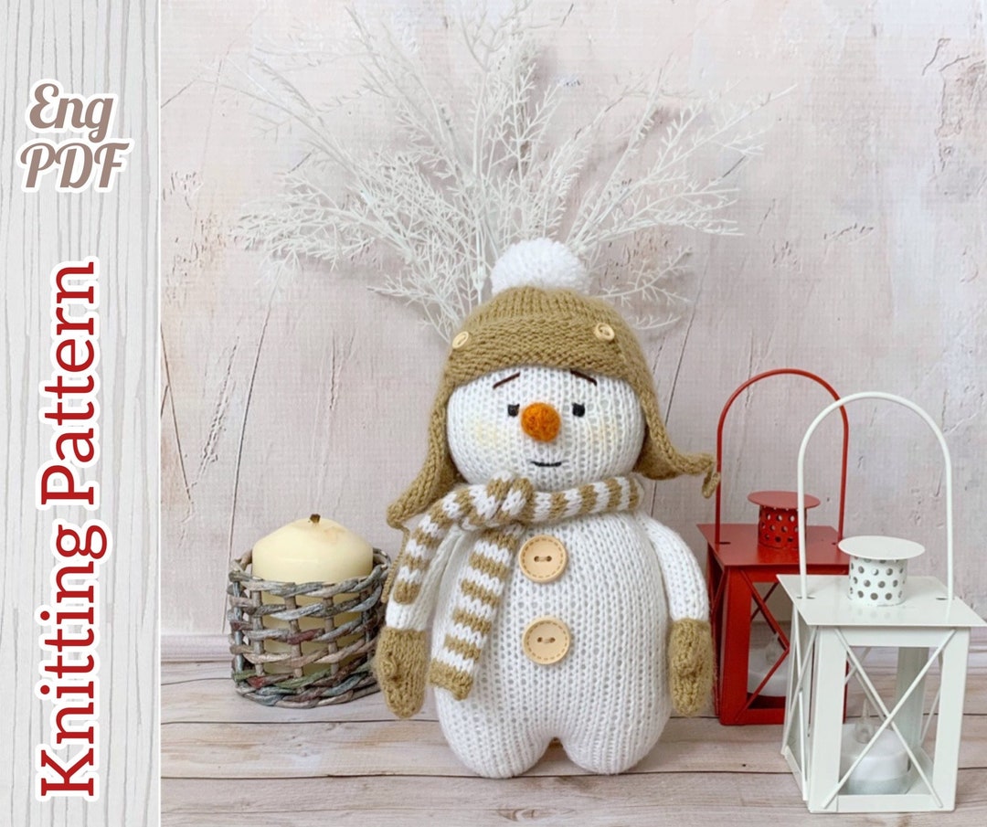 Snowman Knitting Pattern, DIY Snowman Toy, Christmas Decor, New Year's ...